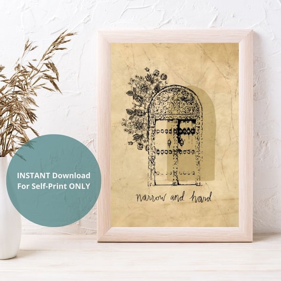 Things Jesus Says Narrow Gate Wall Art Bible Verse - Etsy