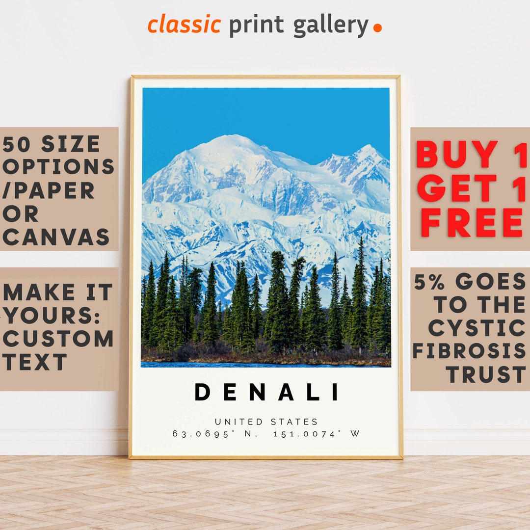 Denali Poster Colorful Print, Denali Wall Art, Denali Photo Decor ...