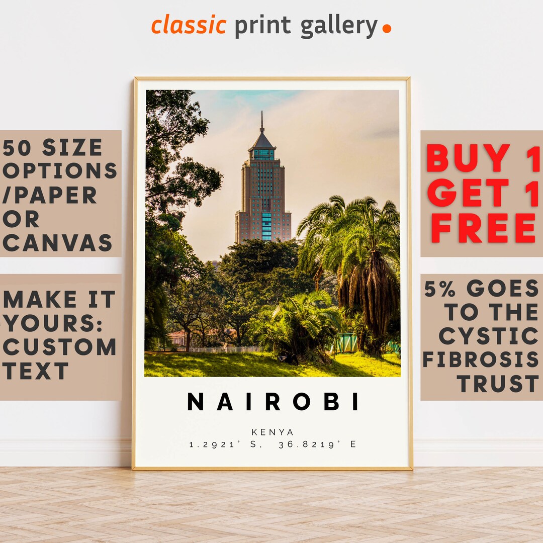Nairobi Poster Colorful Print, Nairobi Wall Art, Nairobi Photo Decor ...