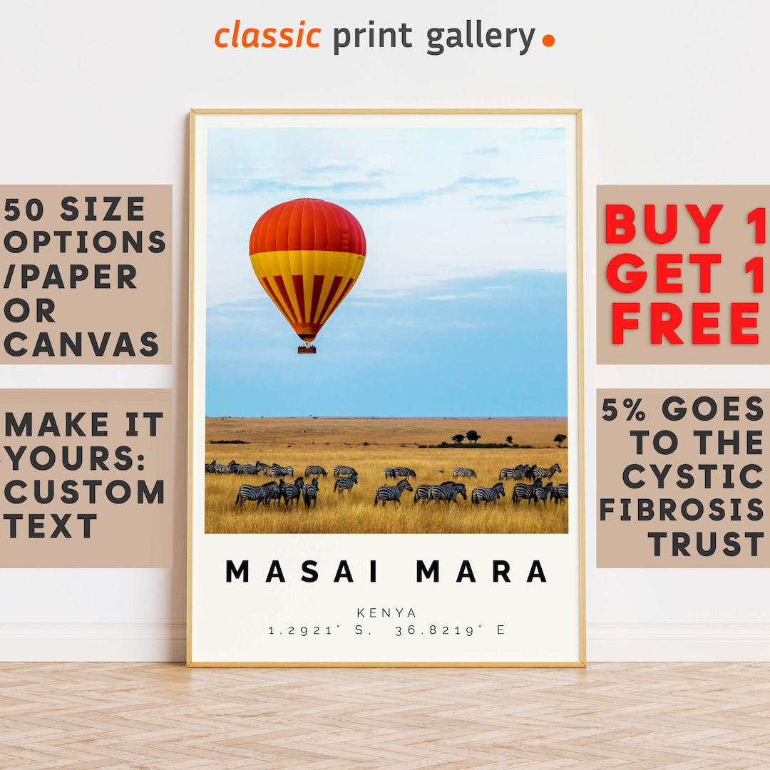 Masai Mara Poster Colorful Print, Masai Mara Wall Art, Masai Mara Photo ...