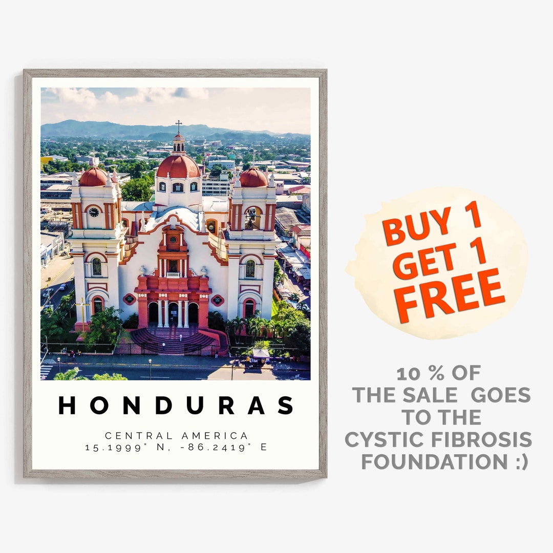 Honduras Poster Colorful Print Honduras Wall Art Honduras - Etsy