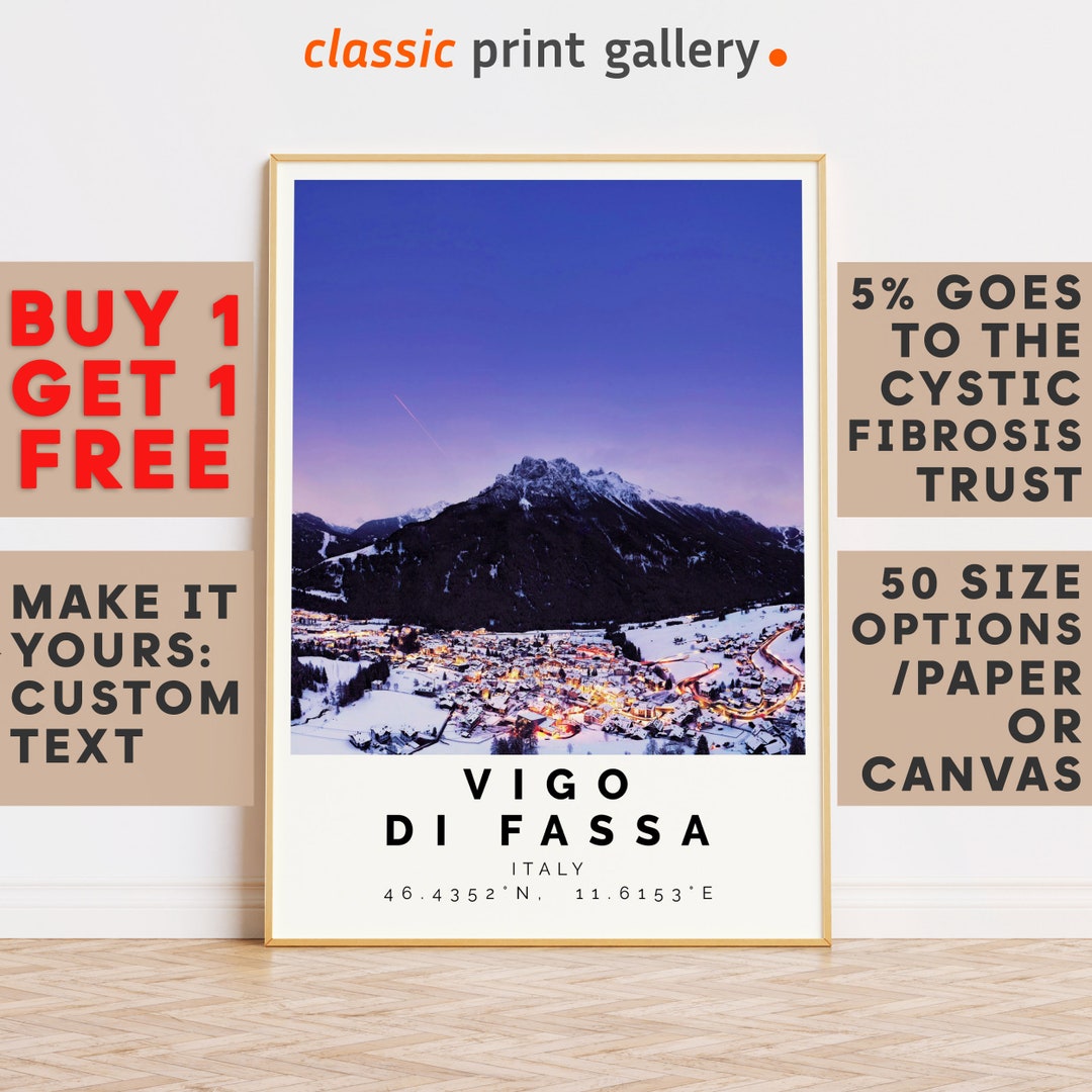 Vigo di Fassa Print,Vigo di Fassa Wall Art,Vigo di Fassa Colorful ...