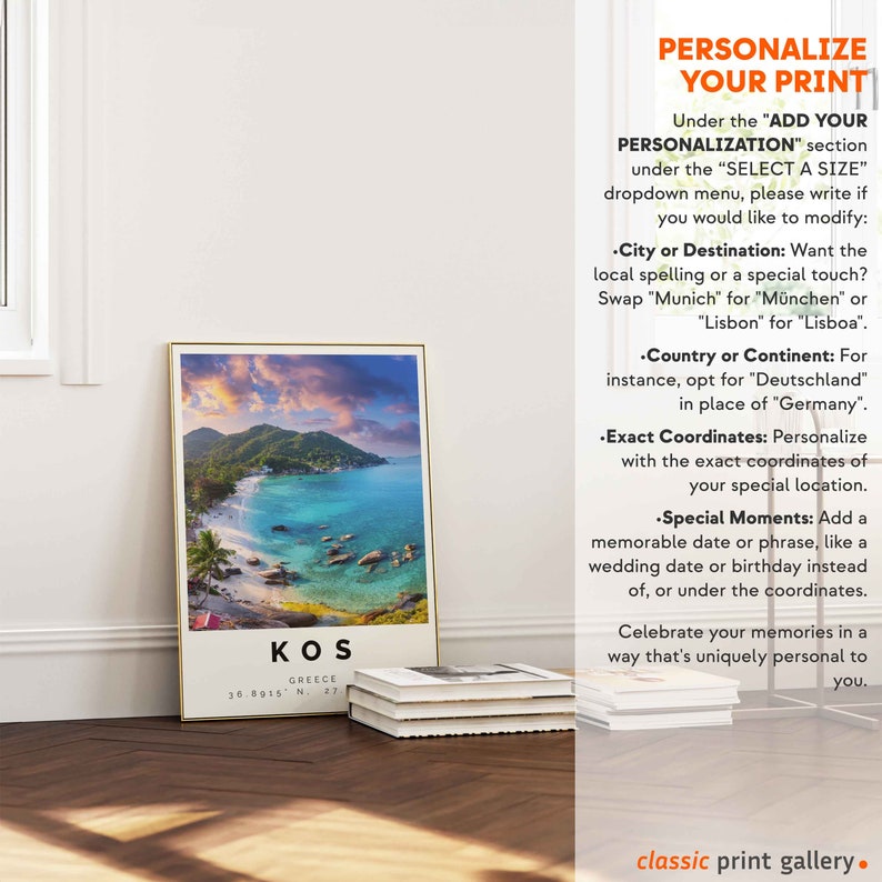 Kos Poster Colorful Print, Kos Wall Art, Kos Photo Decor, Kos Gift ...