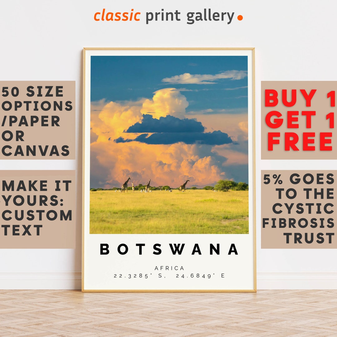 Botswana Poster Colorful Print, Botswana Wall Art, Botswana Photo Decor ...
