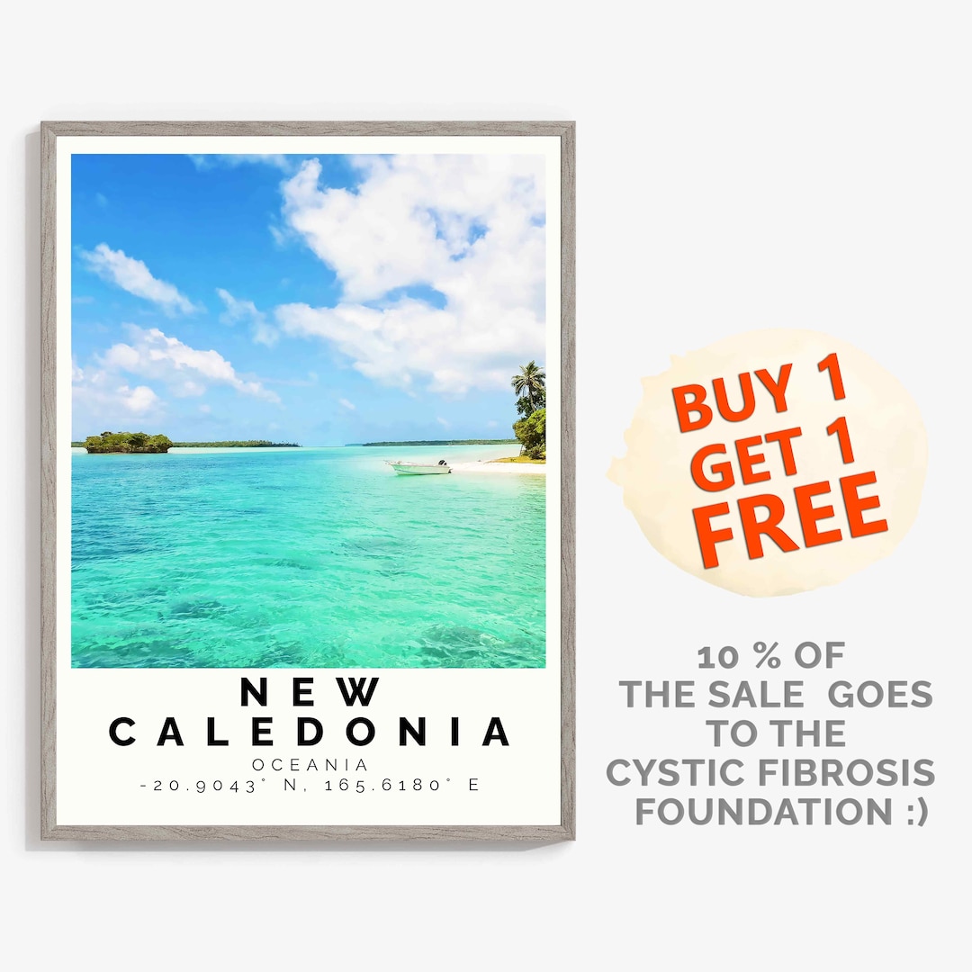 New Caledonia Poster Colorful Print New Caledonia Wall Art - Etsy