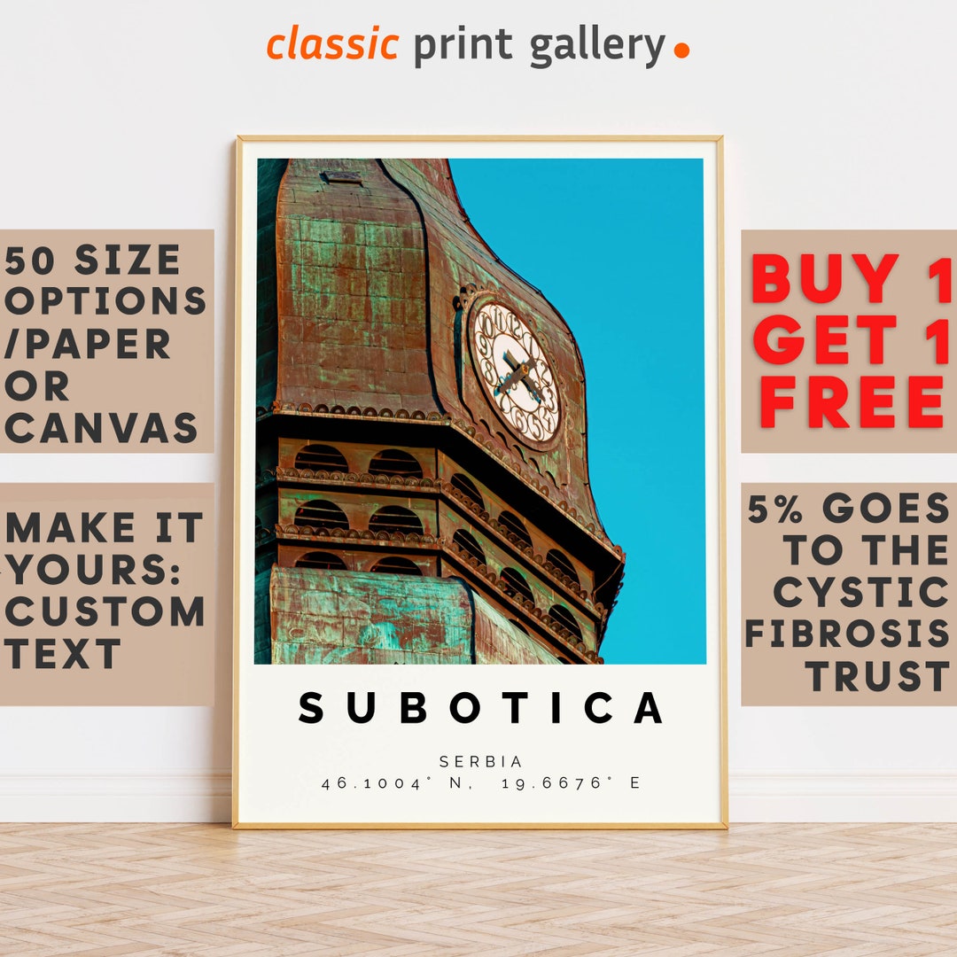 Subotica Poster Colorful Print, Subotica Wall Art, Subotica Photo Decor ...