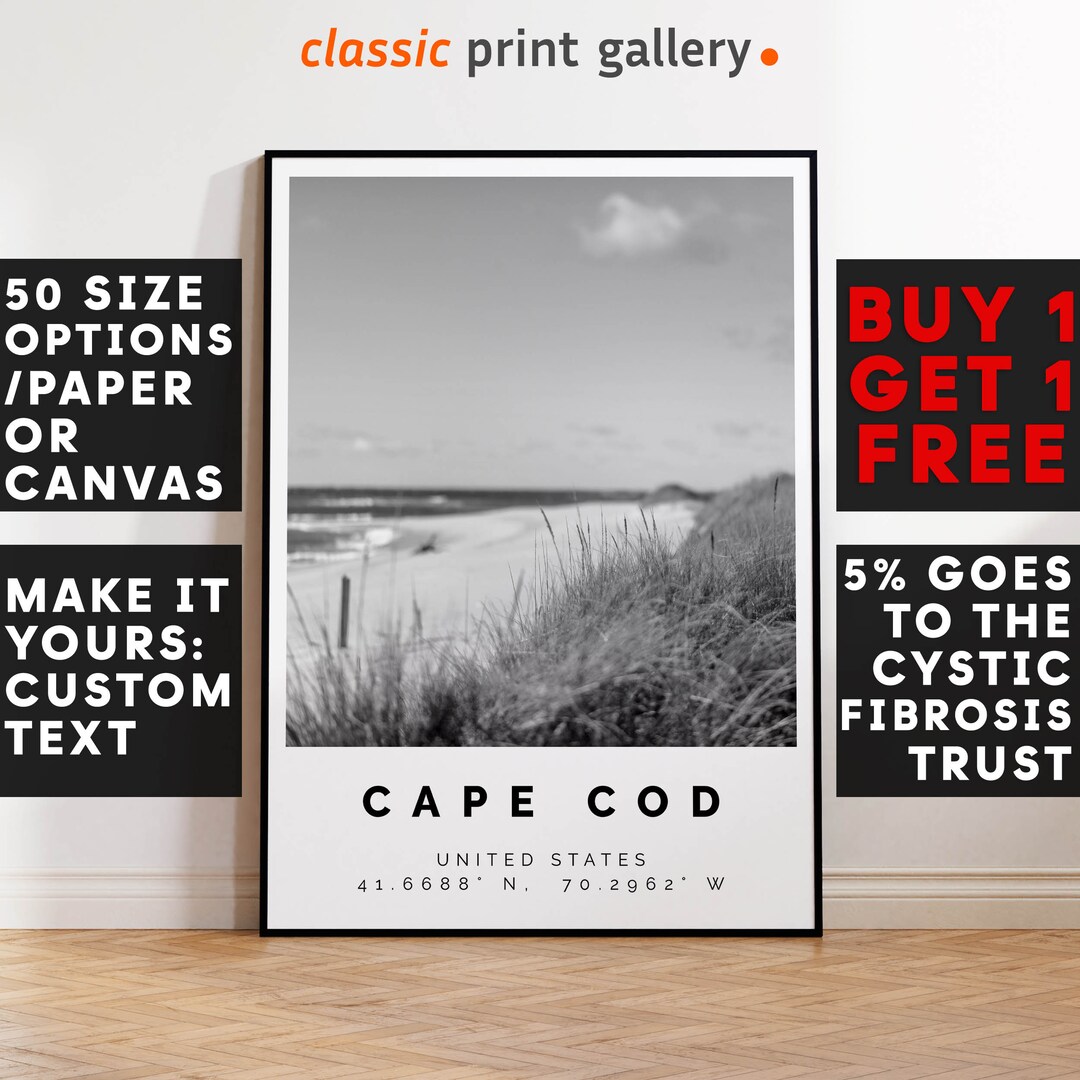 Cape Cod Poster Black and White Print, Cape Cod Wall Art, Cape Cod ...