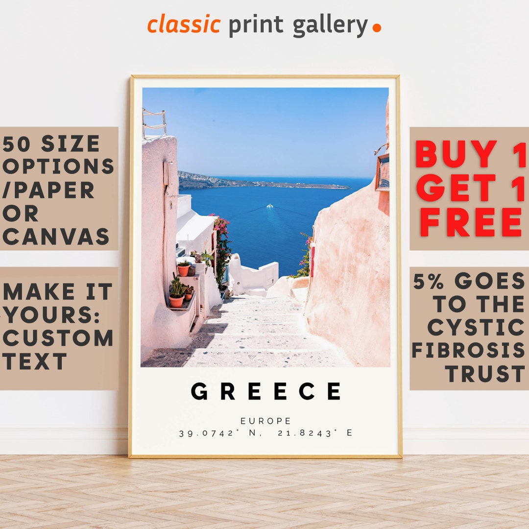 Greece Poster Colorful Print, Greece Wall Art, Greece Photo Decor ...