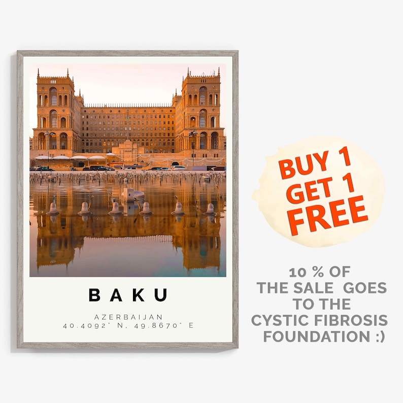 Baku Poster Colorful Print Baku Wall Art Baku Photo Decor - Etsy