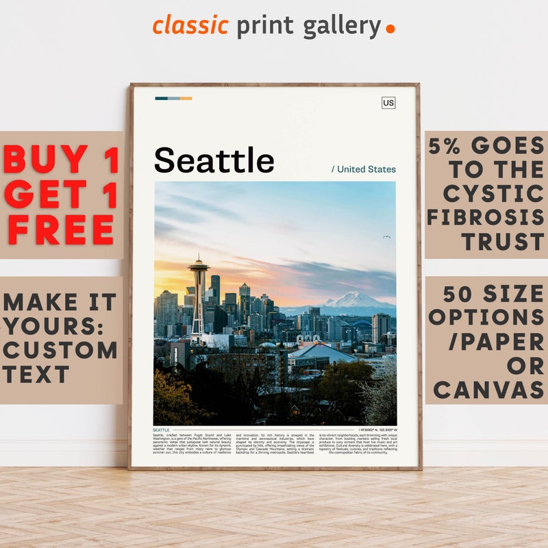 Seattle Wall Art - Etsy