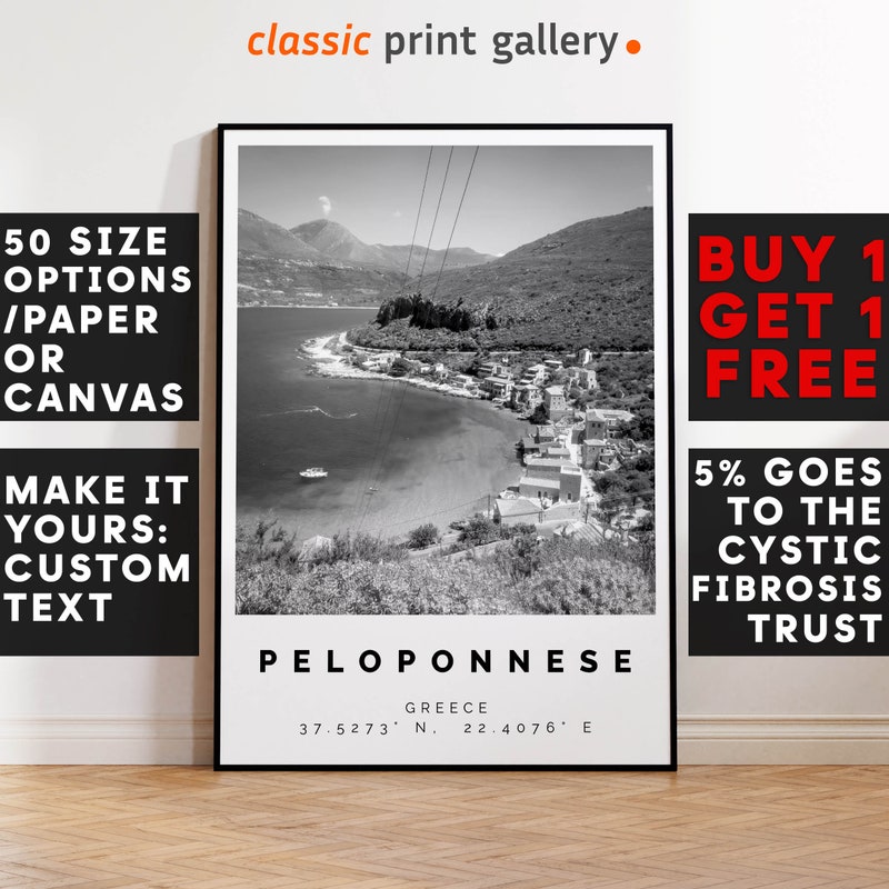 Peloponnese Travel Poster - Etsy