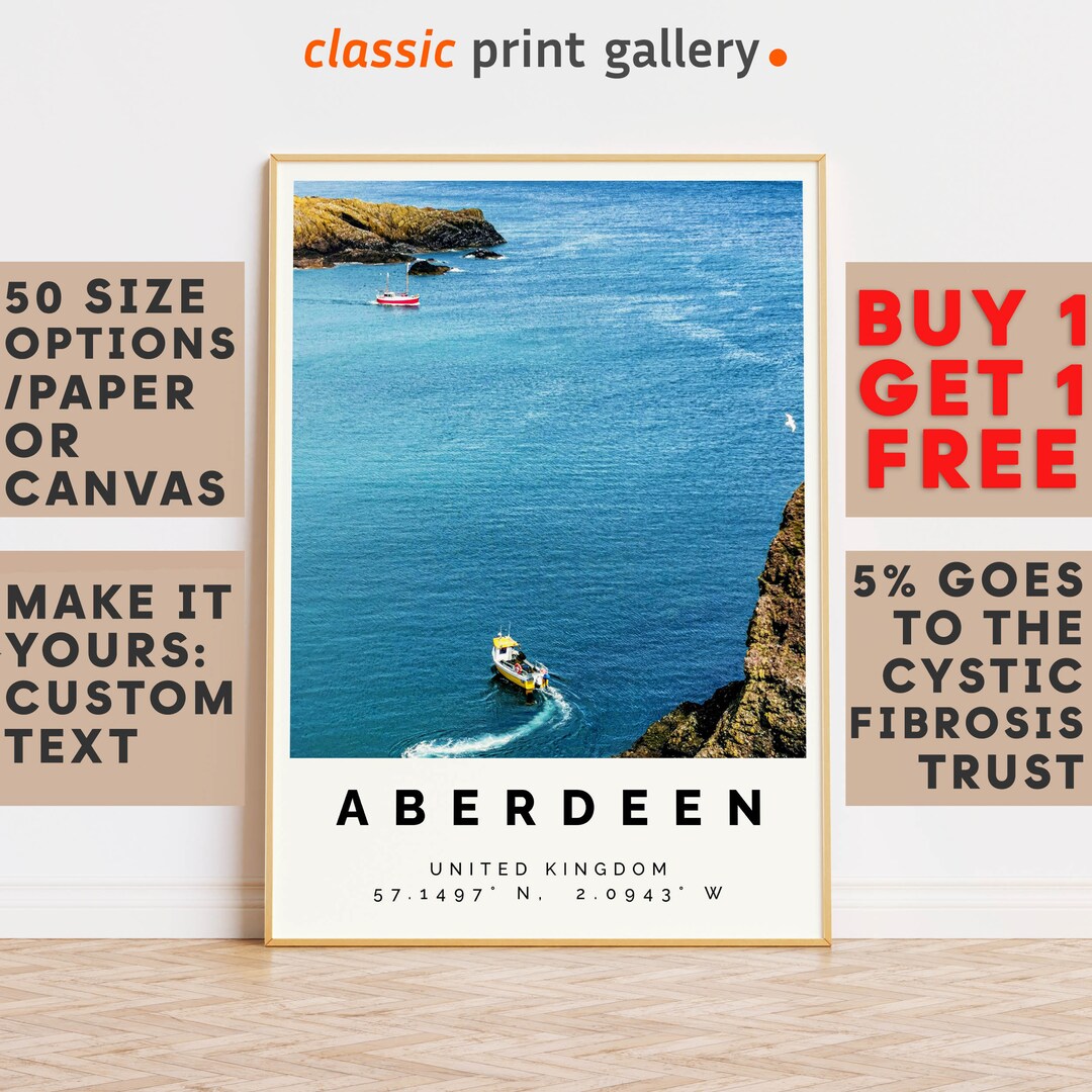 Aberdeen Poster Colorful Print, Aberdeen Wall Art, Aberdeen Photo Decor ...