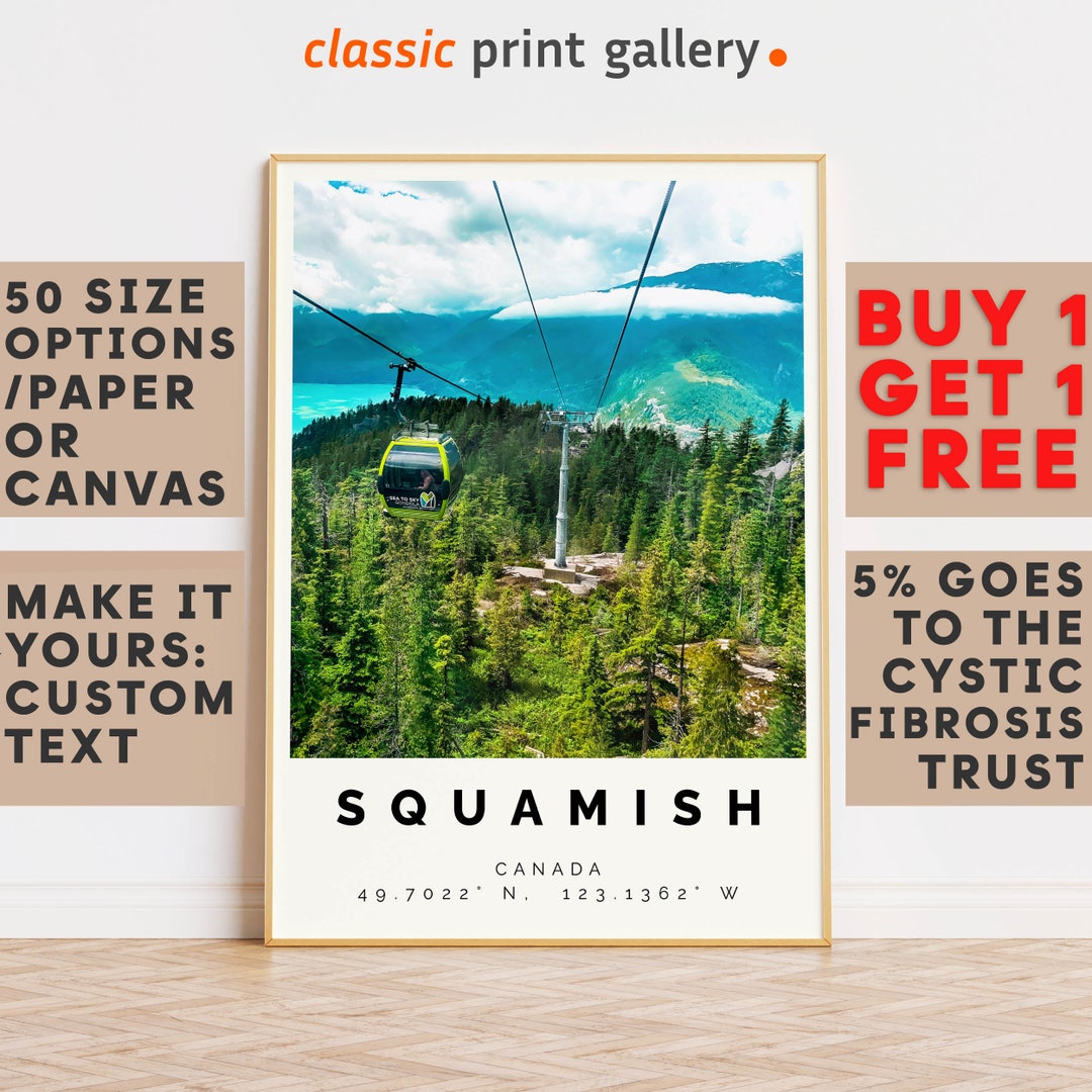 Squamish Poster Colorful Print, Squamish Wall Art, Squamish Photo Decor ...