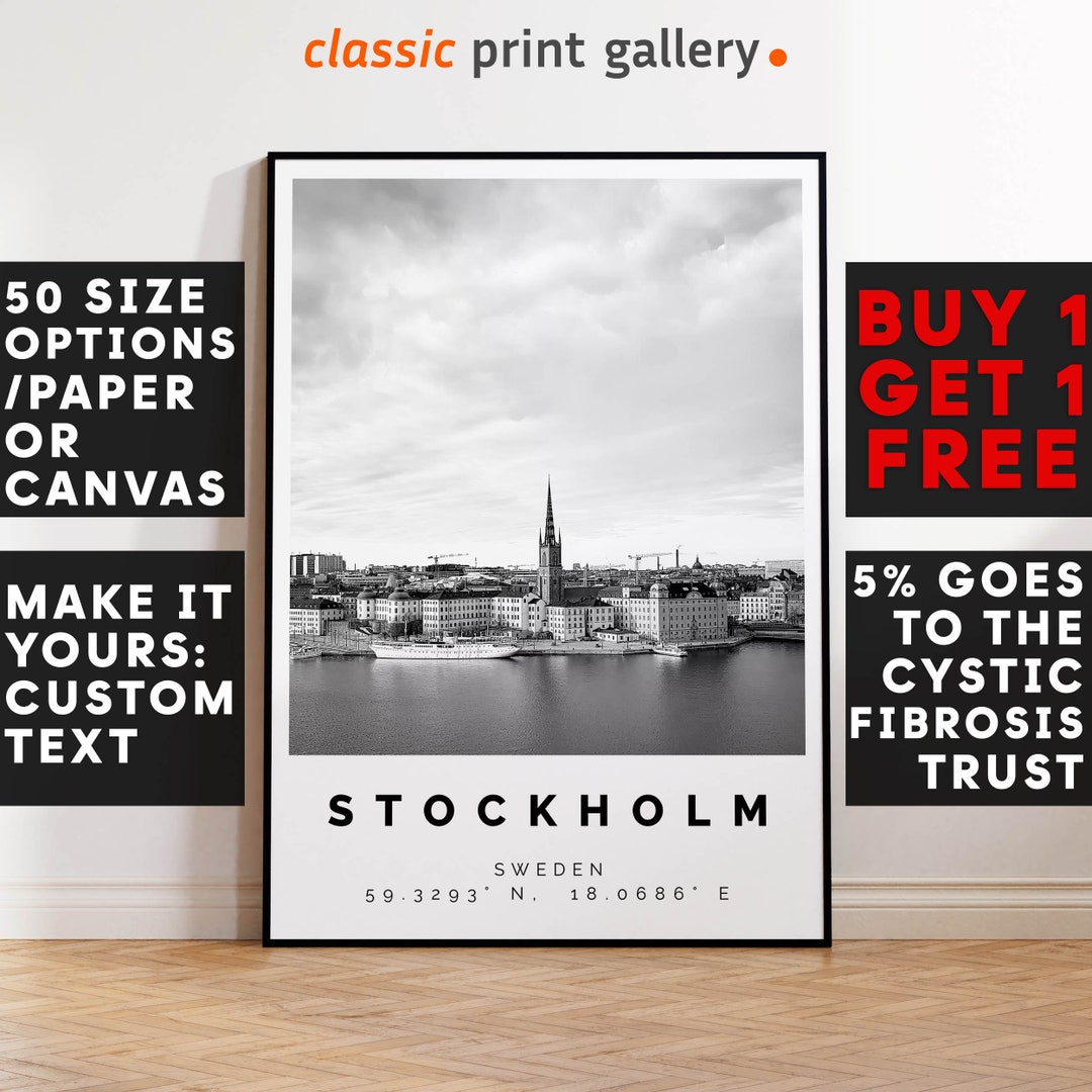 Stockholm Print Black and White Photo, Stockholm Wall Art, Stockholm ...