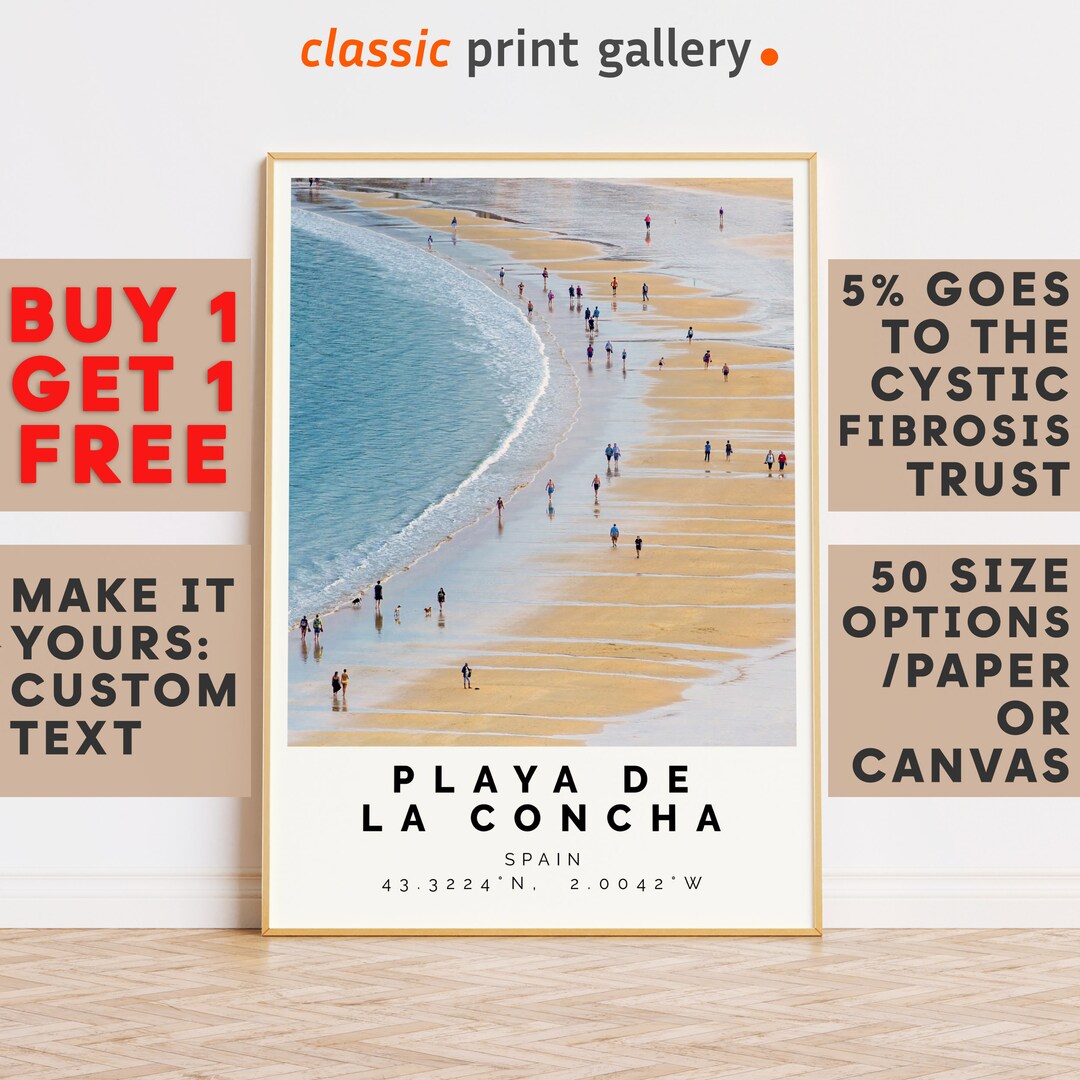 Playa De La Concha Print Wall Art Colorful Poster,personalized Birthday ...