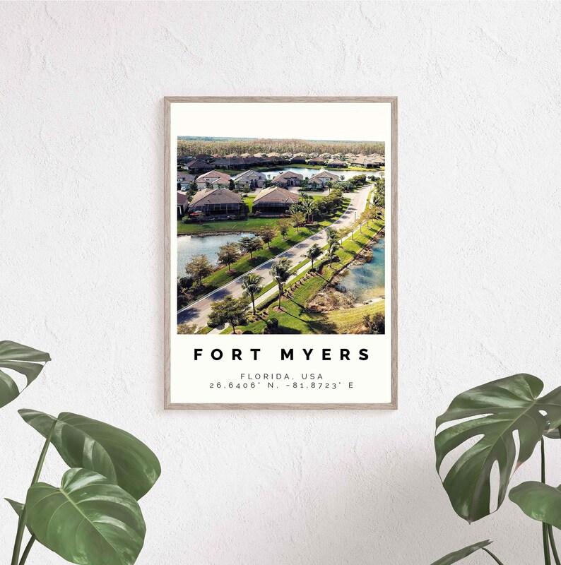 Fort Myers Poster Colorful Print Fort Myers Wall Art Fort - Etsy