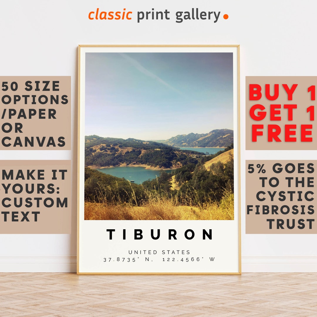 Tiburon Poster Colorful Print, Tiburon Wall Art, Tiburon Photo Decor ...