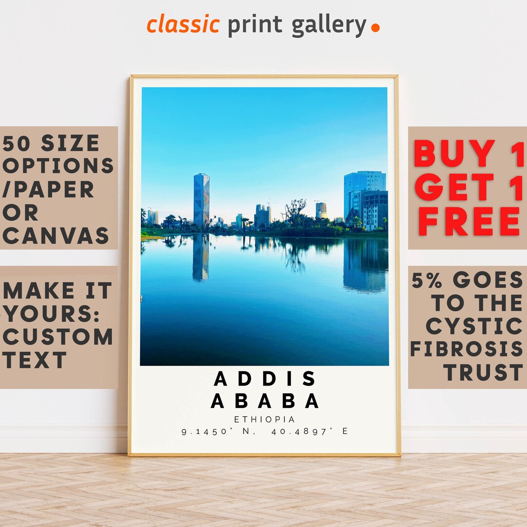 Addis Ababa Poster Colorful Print, Addis Ababa Wall Art, Addis Ababa ...