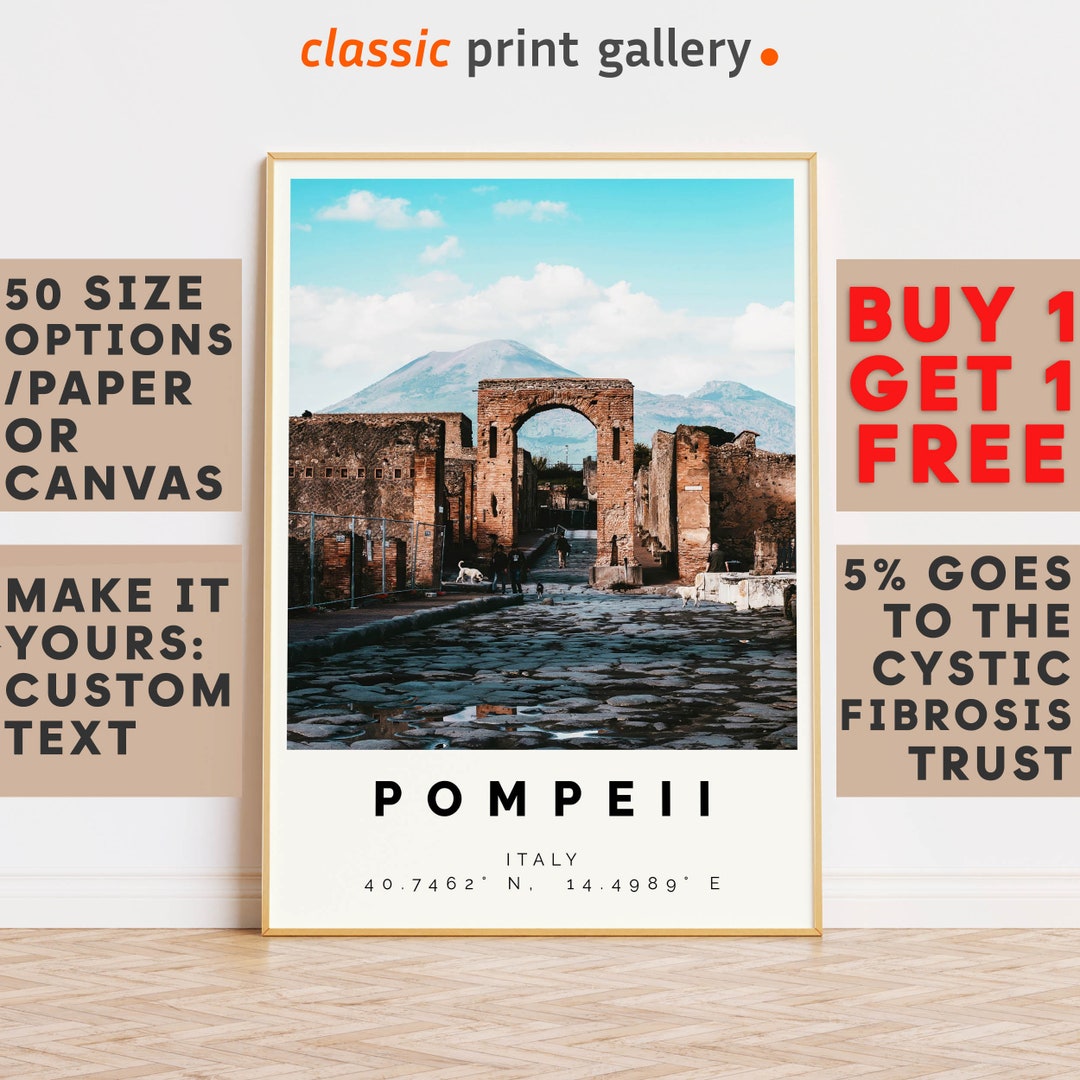 Pompeii Poster Colorful Print, Pompeii Wall Art, Pompeii Photo Decor ...