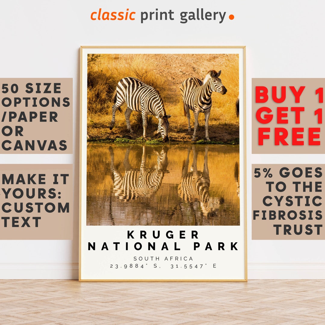 Kruger National Park Poster Colorful Print, Kruger National Park Wall ...