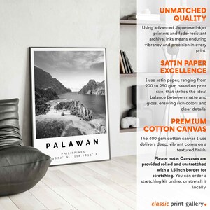 Palawan Poster Black and White Print, Palawan Wall Art, Palawan ...