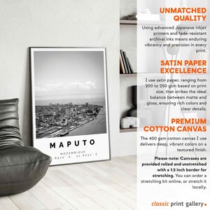 Maputo Poster Black and White Print, Maputo Wall Art, Maputo Travel ...