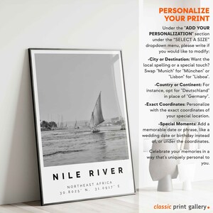 Nile River Poster Black and White Print, Nile River Wall Art, Nile ...