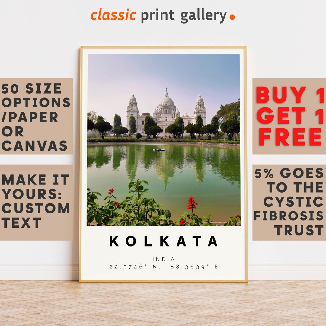 Kolkata Poster Colorful Print, Kolkata Wall Art, Kolkata Photo Decor ...