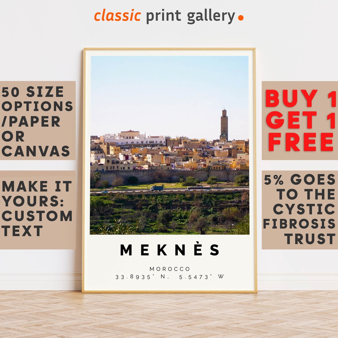 Meknes Poster Colorful Print, Meknes Wall Art, Meknes Photo Decor ...