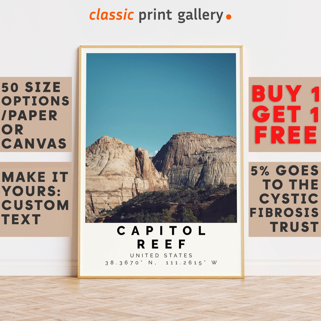 Capitol Reef Poster Colorful Print, Capitol Reef Wall Art, Capitol Reef ...