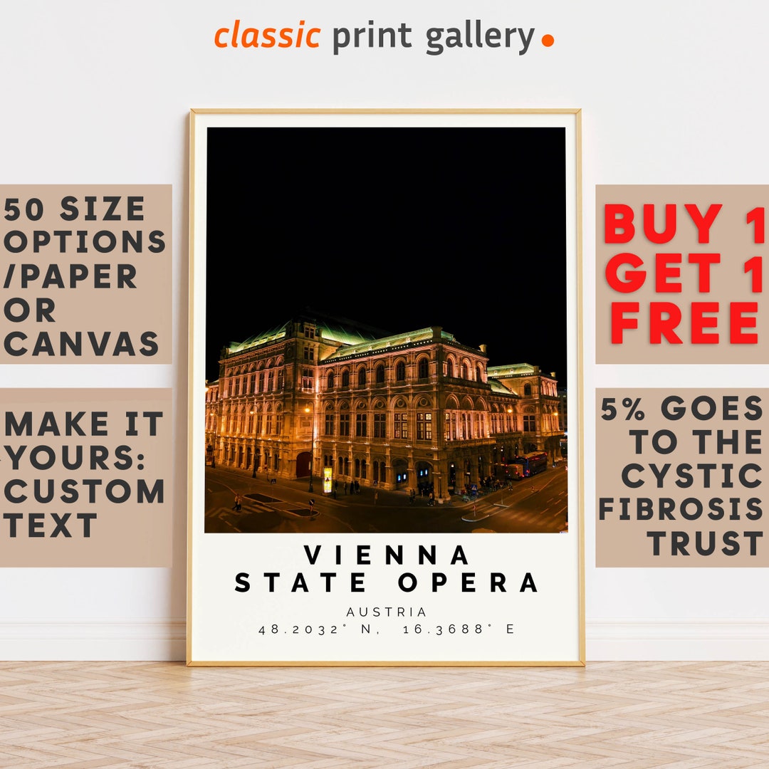 Vienna State Opera Poster Colorful Print, Vienna State Opera Wall Art ...