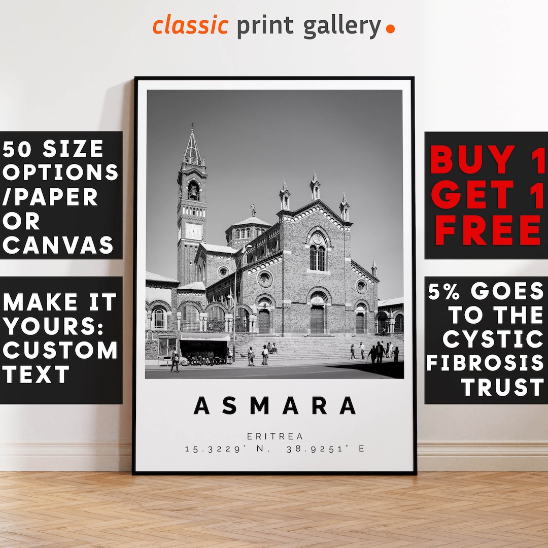 Asmara Poster Black and White Print, Asmara Wall Art, Asmara Travel Poster, Asmara Photo Print ...