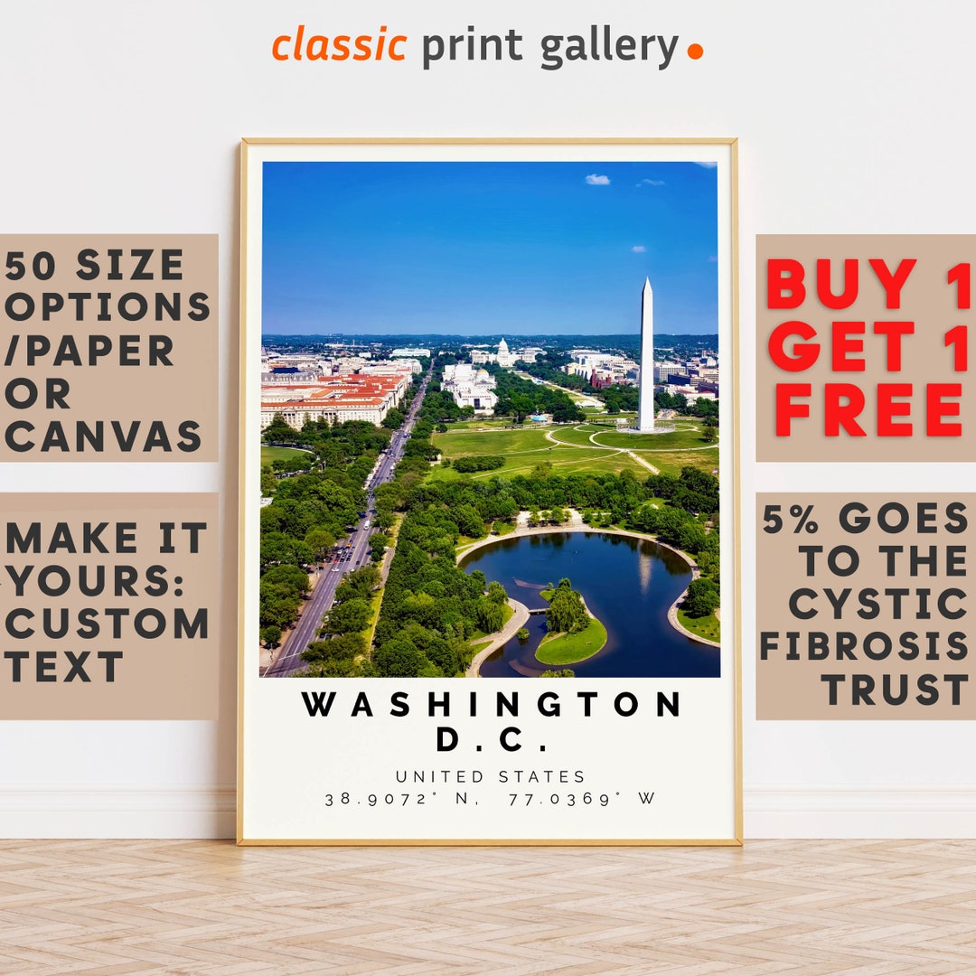 Washington D.C. Poster Colorful Print, Washington D.C. Wall Art ...