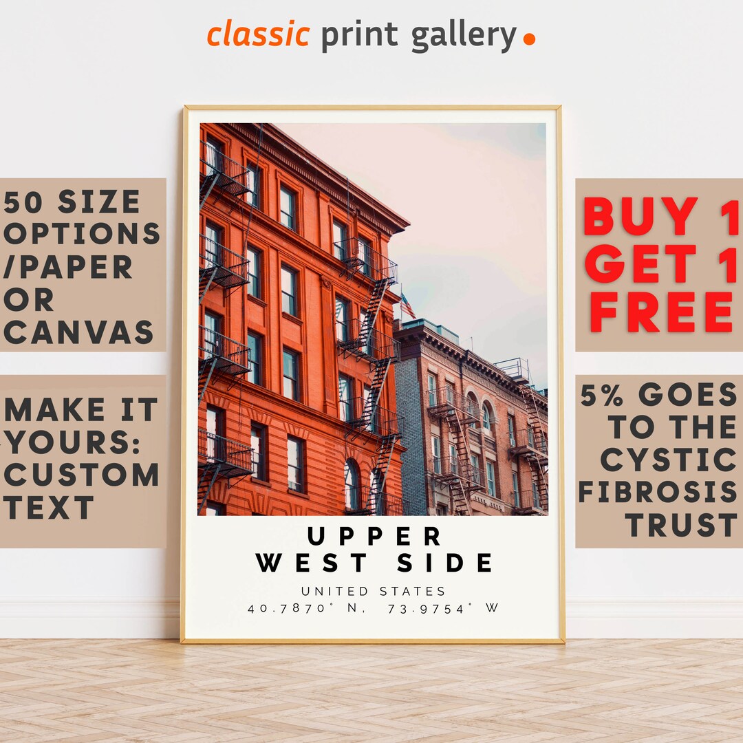 Upper West Side Poster Colorful Print, Upper West Side Wall Art, Upper ...