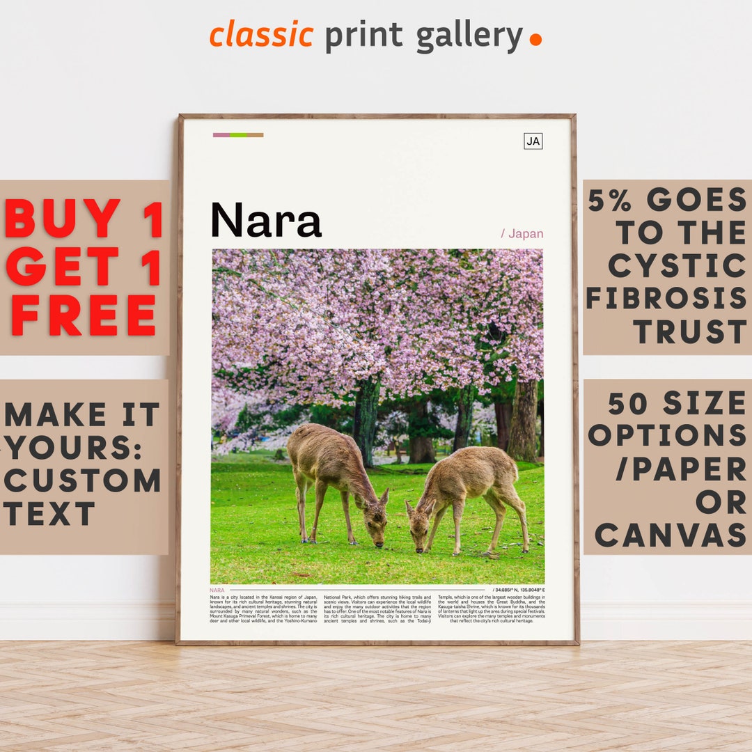 Nara Print, Nara Wall Art, Nara Color Poster With Text, Personalized ...
