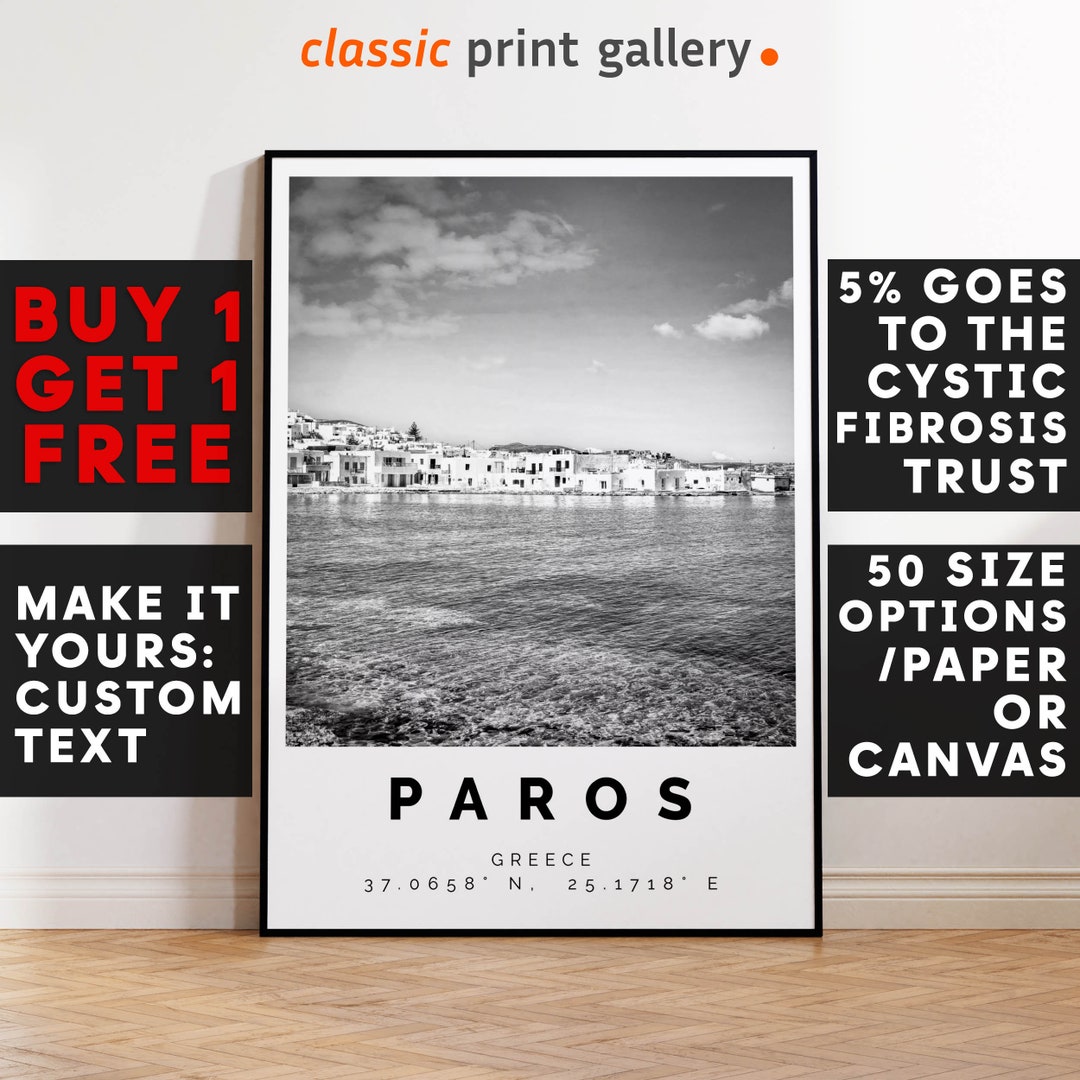 Paros Print,paros Wall Art,paros Black and White Poster,personalized ...