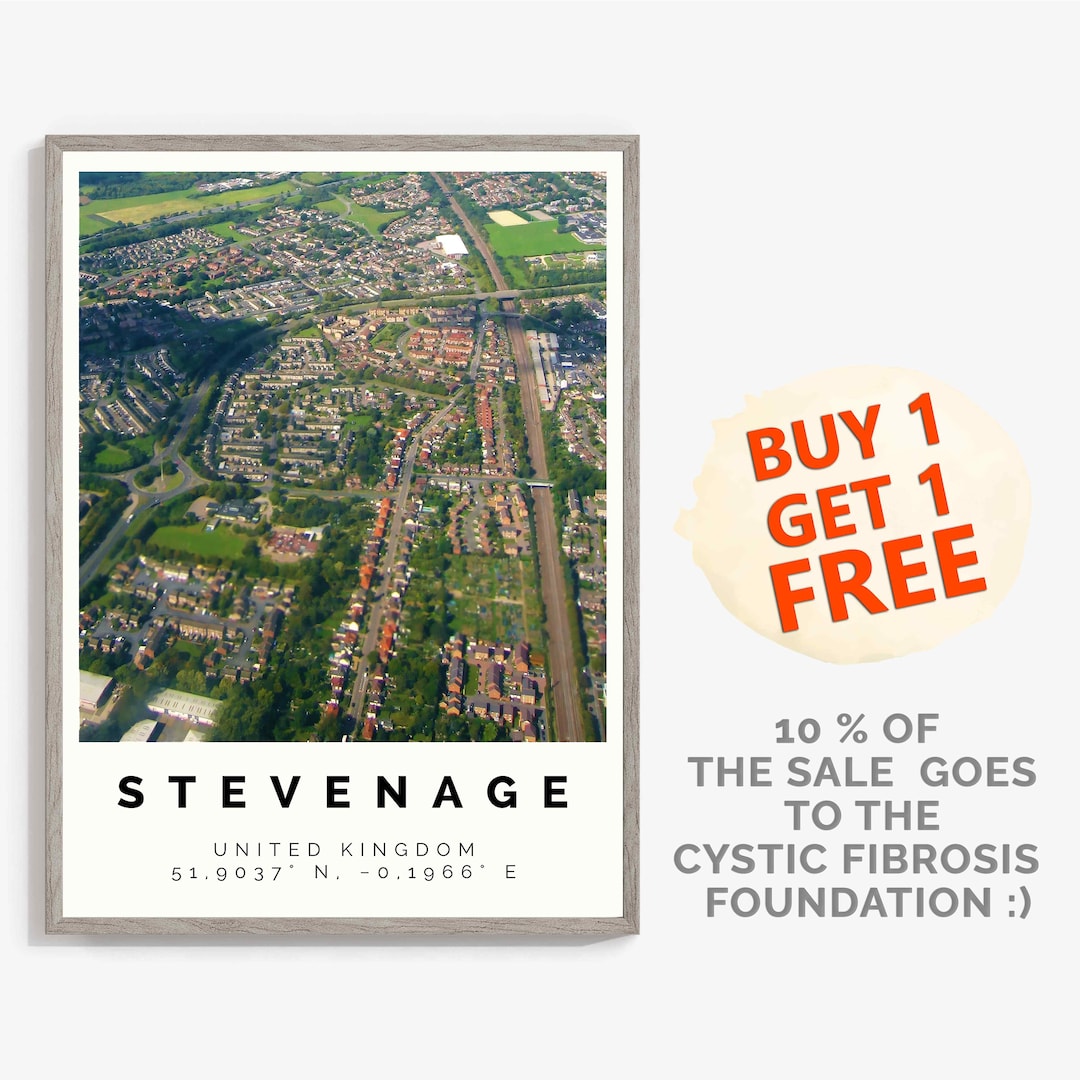 Stevenage Poster Colorful Print Stevenage Wall Art Stevenage - Etsy