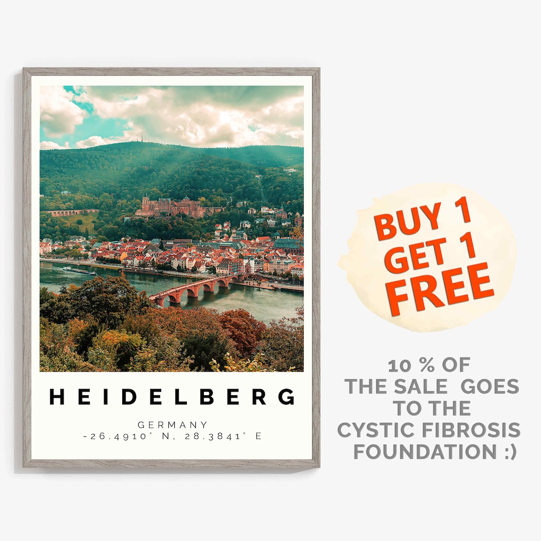 Heidelberg Poster Colorful Print Heidelberg Wall Art - Etsy