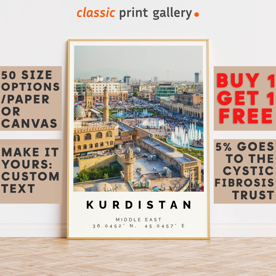 Kurdistan Poster Colorful Print, Kurdistan Wall Art, Kurdistan Photo ...
