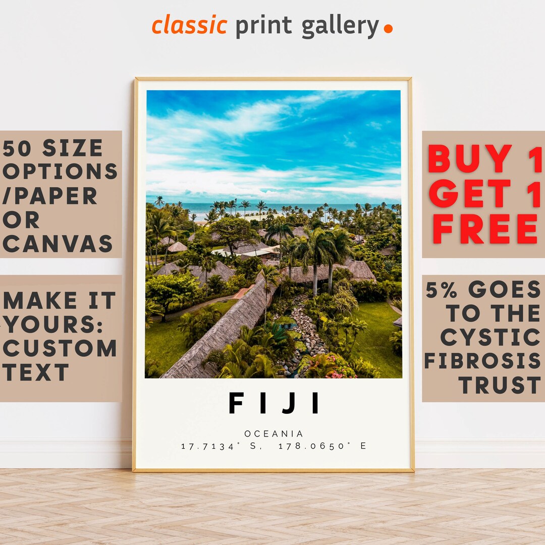 Fiji Poster Colorful Print, Fiji Wall Art, Fiji Photo Decor, Fiji Gift ...