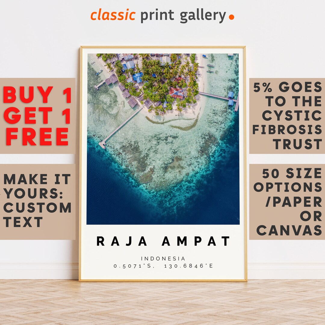 Raja Ampat Print,raja Ampat Wall Art,raja Ampat Colorful Poster ...