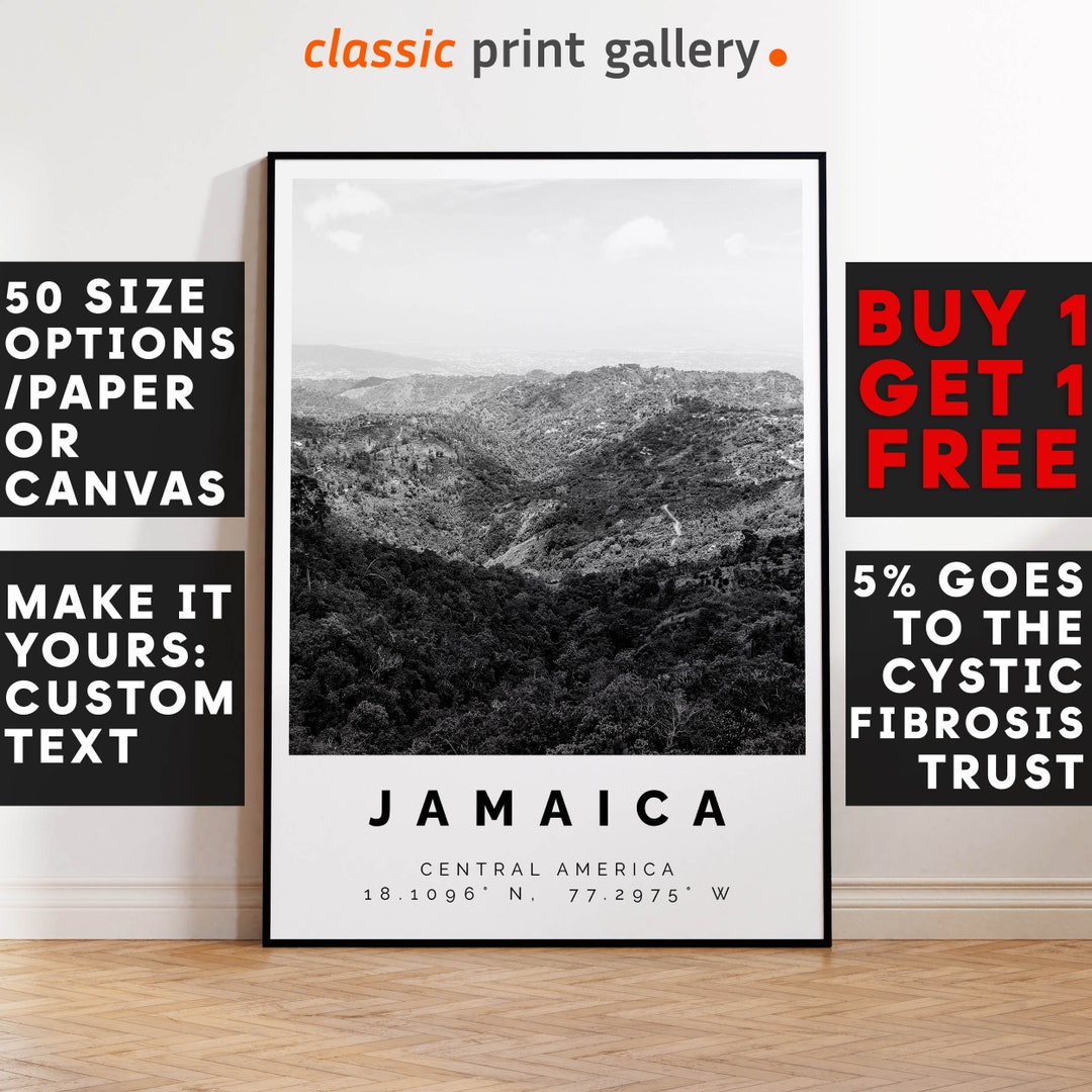 Jamaica Poster,jamaica Print,jamaica Black and White Photographic Art ...