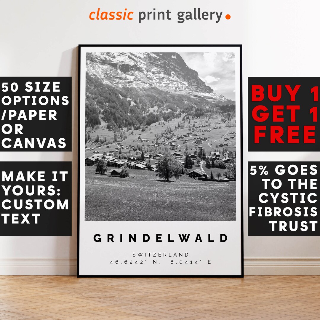 Grindelwald Poster Black and White Print, Grindelwald Wall Art ...