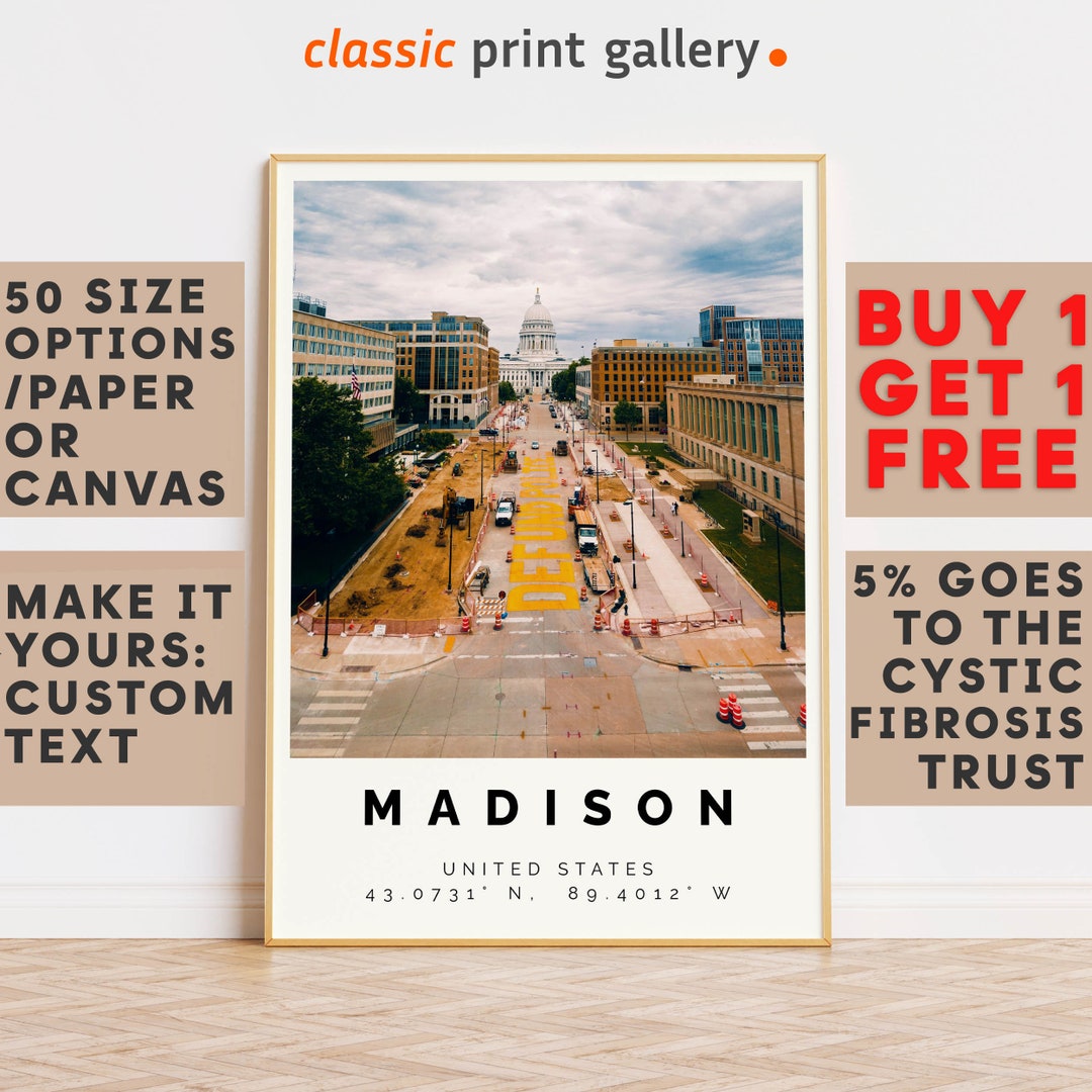 Madison Poster Colorful Print, Madison Wall Art, Madison Photo Decor ...