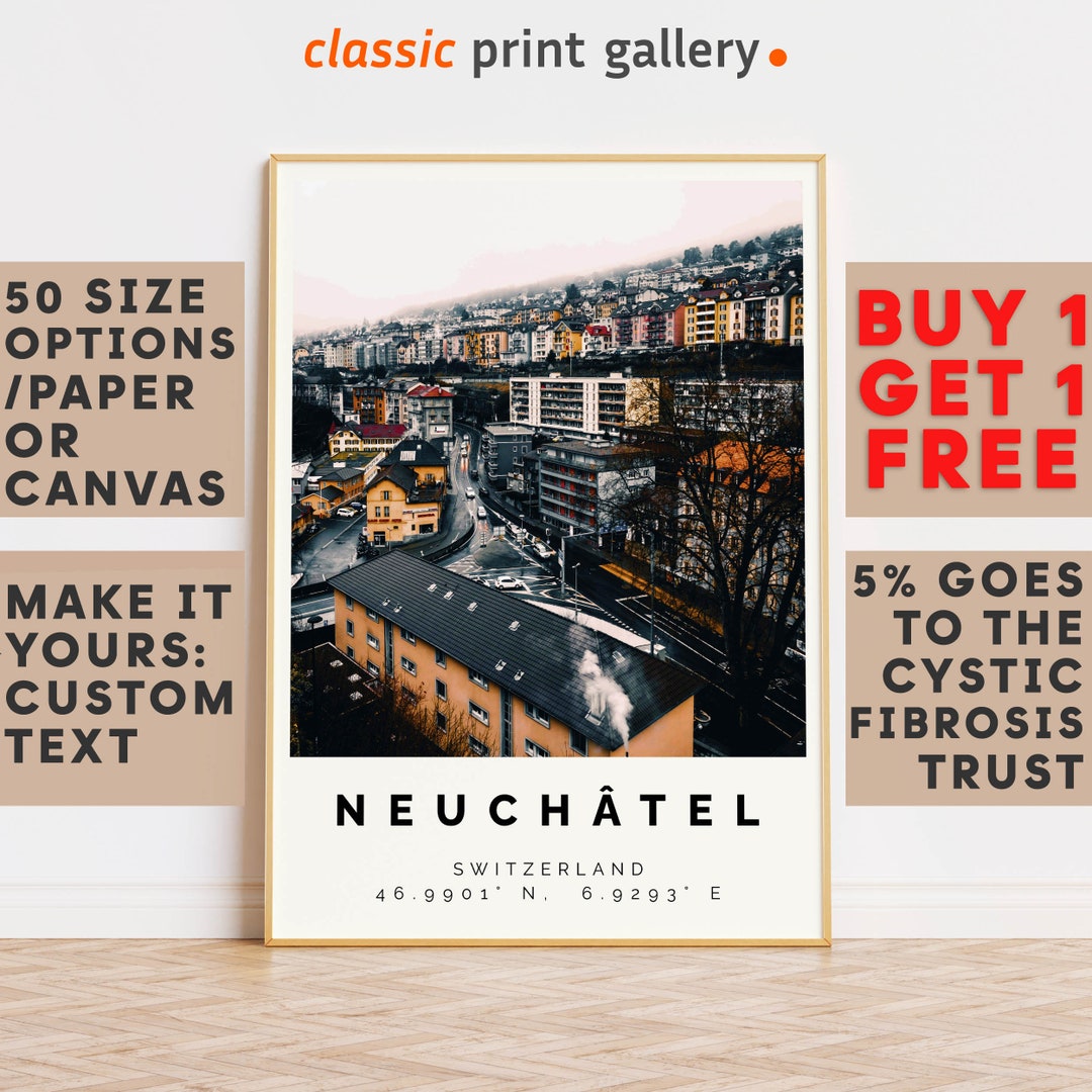 Neuchâtel Poster Colorful Print, Neuchâtel Wall Art, Neuchâtel Photo ...