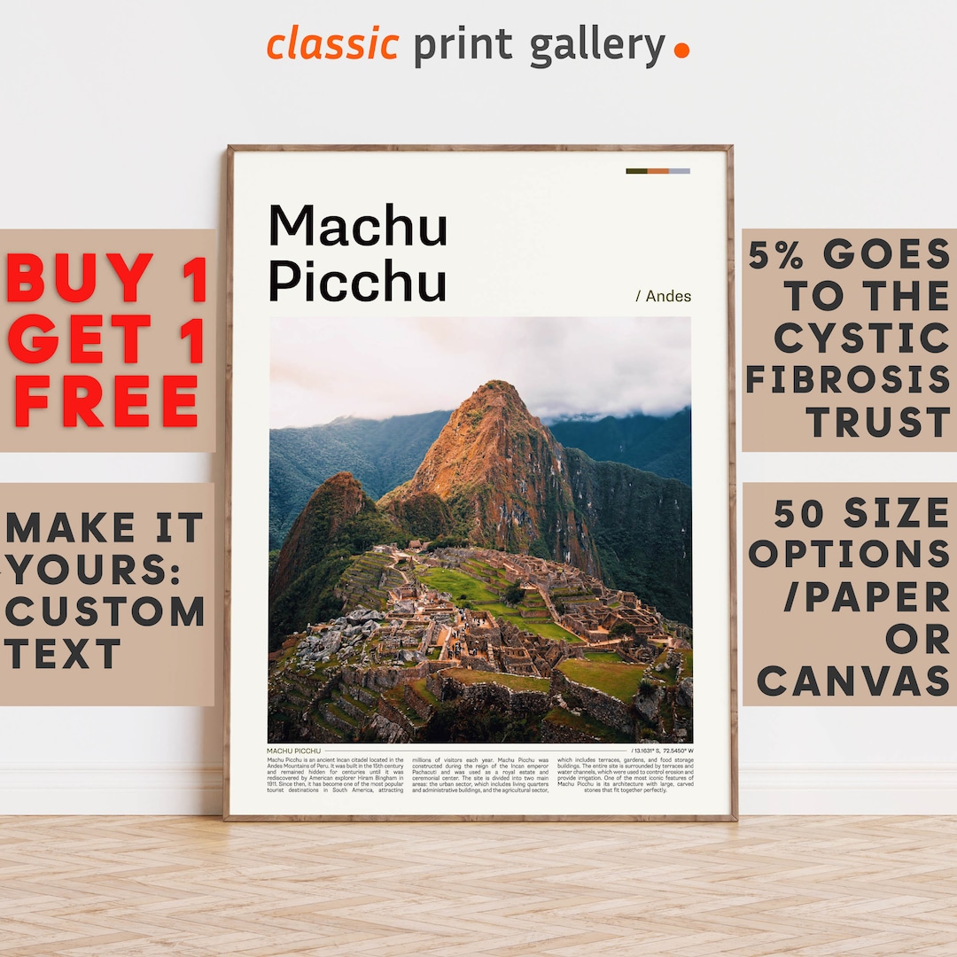 Machu Picchu Print, Machu Picchu Wall Art, Machu Picchu Color Poster ...