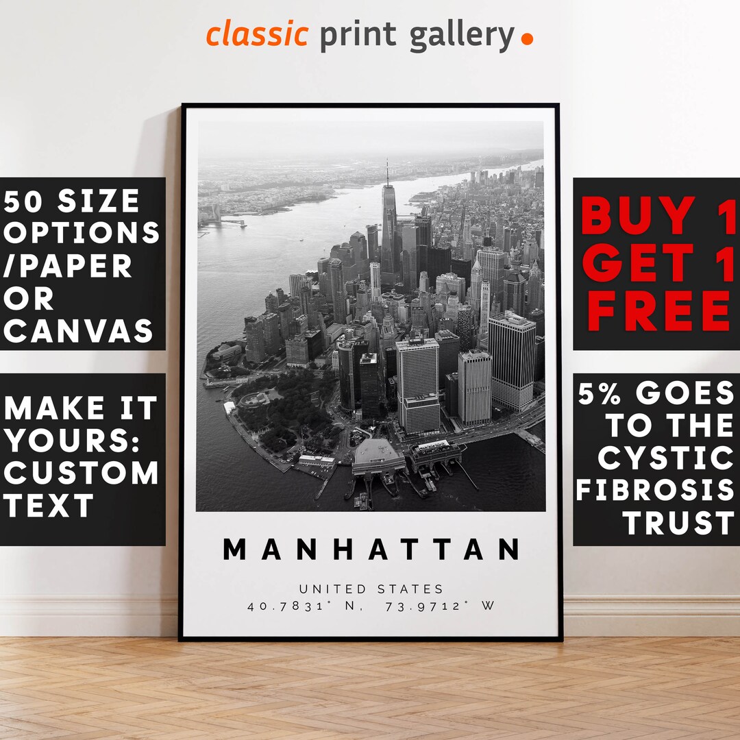 Manhattan Poster Print, Travel Decor, Manhattan Holiday Vacation Art ...