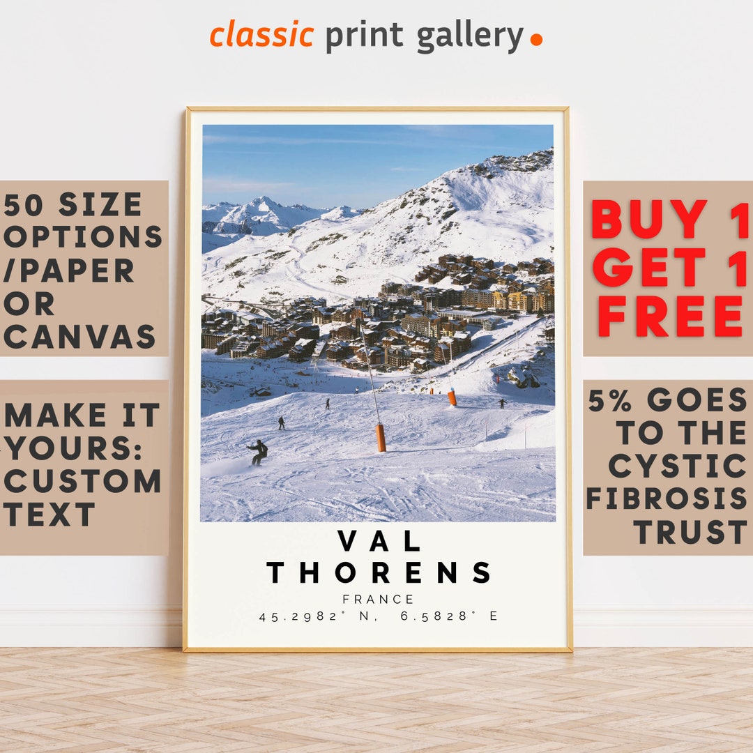 Val Thorens Poster Colorful Print, Val Thorens Wall Art, Val Thorens ...