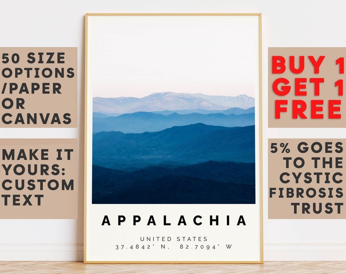 Appalachia Poster Colorful Print, Appalachia Wall Art, Appalachia Photo ...
