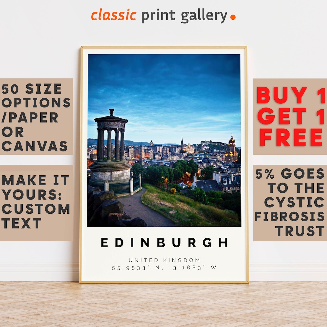 Edinburgh Poster Colorful Print, Edinburgh Wall Art, Edinburgh Photo ...